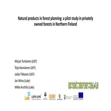 Natural products in forest planning: a pilot study in privately owned forests in Northern ...