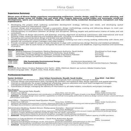 Hina Gazi resume 2015 | PDF