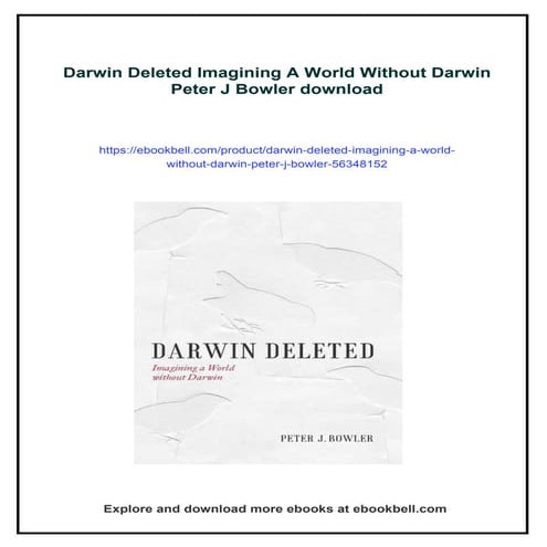 Darwin Deleted Imagining A World Without Darwin Peter J Bowler | PDF