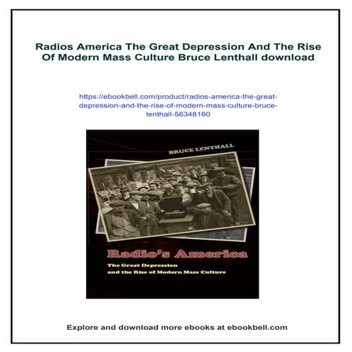 Radios America The Great Depression And The Rise Of Modern Mass Culture ...