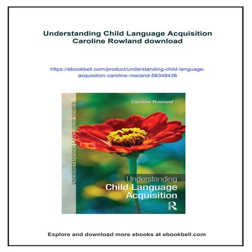 Understanding Child Language Acquisition Caroline Rowland | PDF