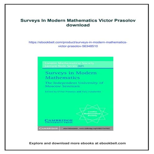 Surveys In Modern Mathematics Victor Prasolov | PDF