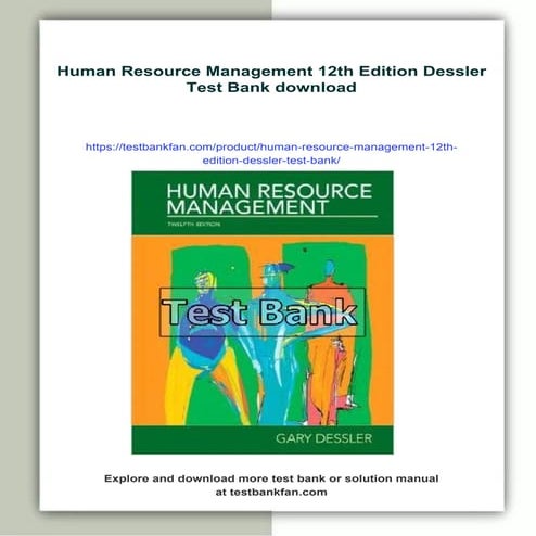 Human Resource Management 12th Edition Dessler Test Bank | PDF
