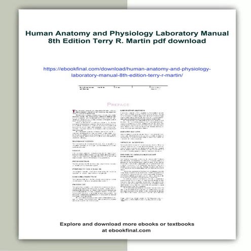 Human Anatomy and Physiology Laboratory Manual 8th Edition Terry R ...