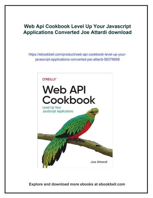 Web Api Cookbook Level Up Your Javascript Applications Converted Joe Attardi Pdf