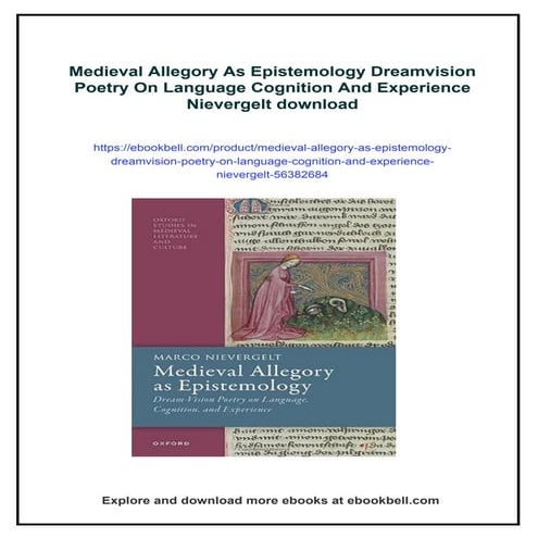 Medieval Allegory As Epistemology Dreamvision Poetry On Language ...