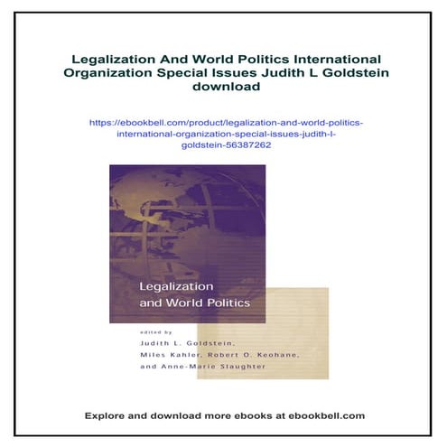 Legalization And World Politics International Organization Special ...