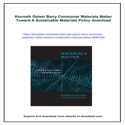 Kenneth Geiser Barry Commoner Materials Matter Toward A Sustainable ...