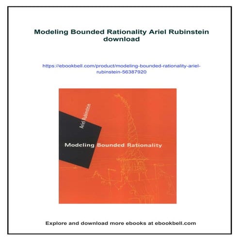 Modeling Bounded Rationality Ariel Rubinstein | PDF
