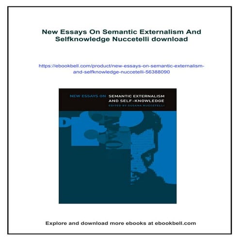 New Essays On Semantic Externalism And Selfknowledge Nuccetelli | PDF