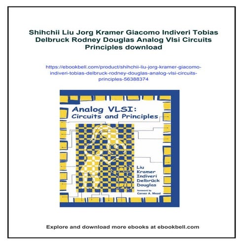 Shihchii Liu Jorg Kramer Giacomo Indiveri Tobias Delbruck Rodney Douglas Analog Vlsi Circuits ...
