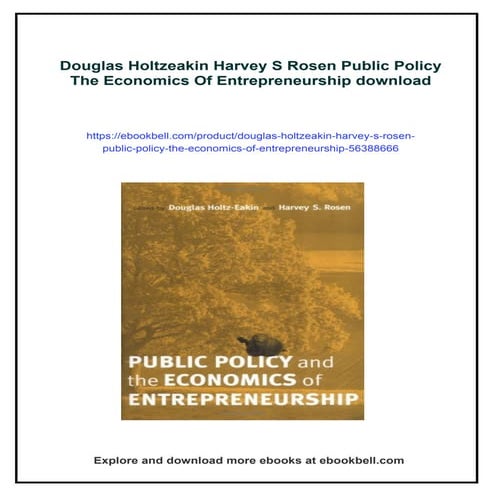 Douglas Holtzeakin Harvey S Rosen Public Policy The Economics Of ...
