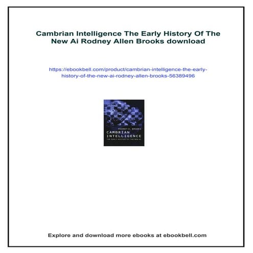 Cambrian Intelligence The Early History Of The New Ai Rodney Allen Brooks | PDF