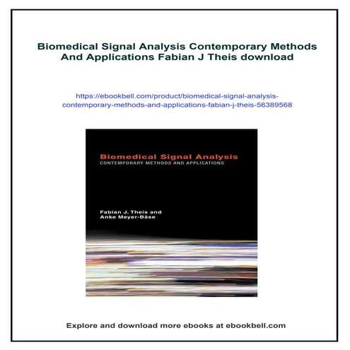 Biomedical Signal Analysis Contemporary Methods And Applications Fabian J Theis | PDF