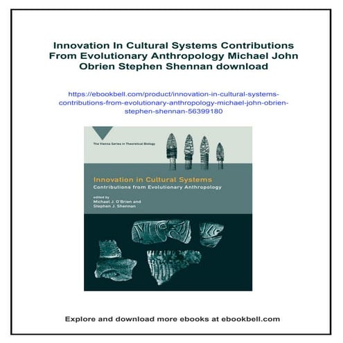 Innovation In Cultural Systems Contributions From Evolutionary ...