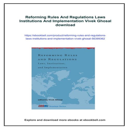 Reforming Rules And Regulations Laws Institutions And Implementation ...