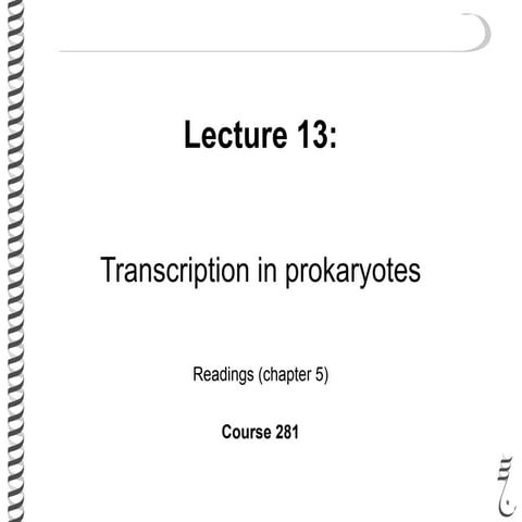 281 lec13 prokaryotic_transcription | PDF