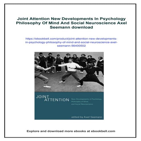 Joint Attention New Developments In Psychology Philosophy Of Mind And ...