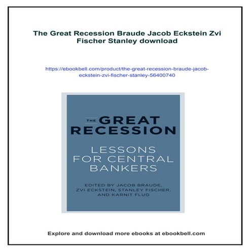 The Great Recession Braude Jacob Eckstein Zvi Fischer Stanley | PDF