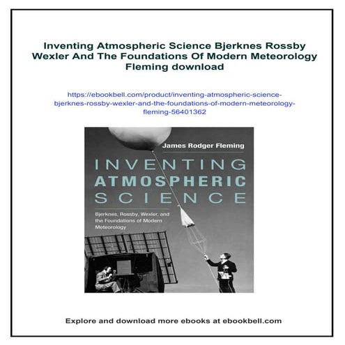 Inventing Atmospheric Science Bjerknes Rossby Wexler And The ...