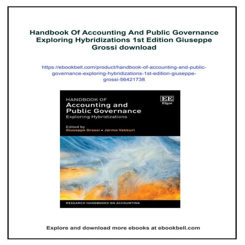 Handbook Of Accounting And Public Governance Exploring Hybridizations ...