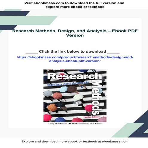 Research Methods, Design, and Analysis – Ebook PDF Version | PDF