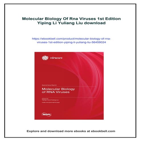 Molecular Biology Of Rna Viruses 1st Edition Yiping Li Yuliang Liu | PDF