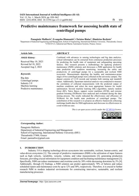 Predictive Maintenance of Motor Using Machine Learning | PDF | Cloud Computing | Internet