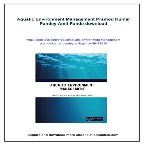 Aquatic Environment Management Pramod Kumar Pandey Amit Pande | PDF