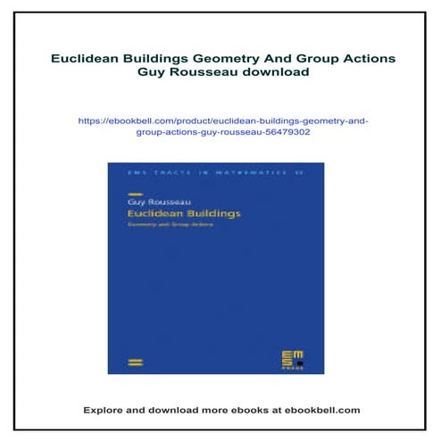 Euclidean Buildings Geometry And Group Actions Guy Rousseau | PDF