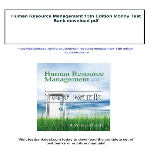 Human Resource Management 13th Edition Mondy Test Bank | PDF