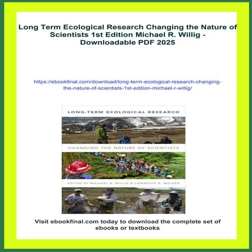 Long Term Ecological Research Changing the Nature of Scientists 1st ...