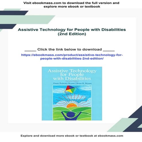 Assistive Technology for People with Disabilities (2nd Edition) | PDF