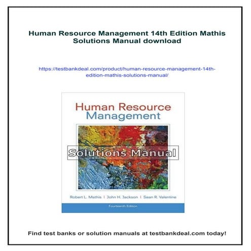 Human Resource Management 14th Edition Mathis Solutions Manual | PDF