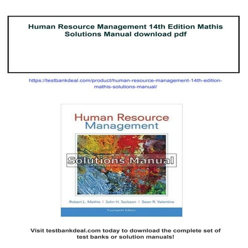Human Resource Management 14th Edition Mathis Solutions Manual | PDF