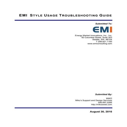 EMI Style Usage Troubleshooting Guide | PDF