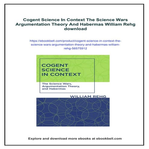 Cogent Science In Context The Science Wars Argumentation Theory And ...