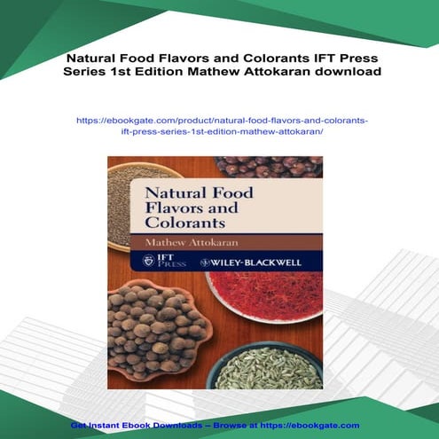 Natural Food Flavors and Colorants IFT Press Series 1st Edition Mathew ...