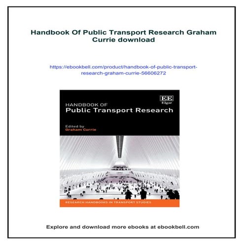 Handbook Of Public Transport Research Graham Currie | PDF