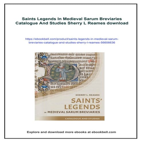 Saints Legends In Medieval Sarum Breviaries Catalogue And Studies ...