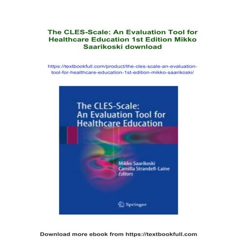 The CLES-Scale: An Evaluation Tool for Healthcare Education 1st Edition ...