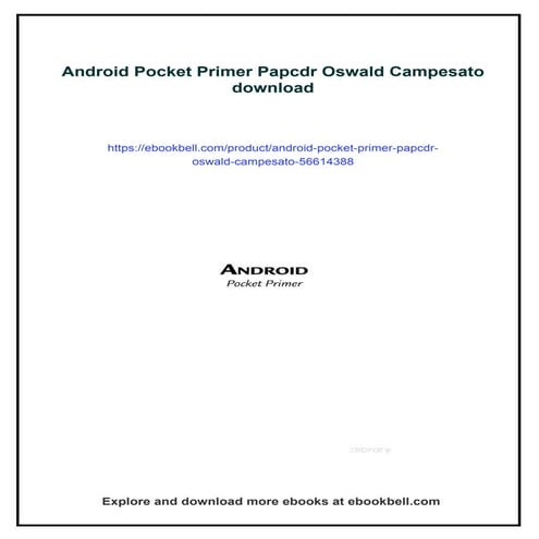 Android Pocket Primer Papcdr Oswald Campesato | PDF