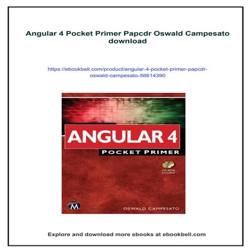 Angular 4 Pocket Primer Papcdr Oswald Campesato | PDF