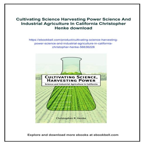 Cultivating Science Harvesting Power Science And Industrial Agriculture ...