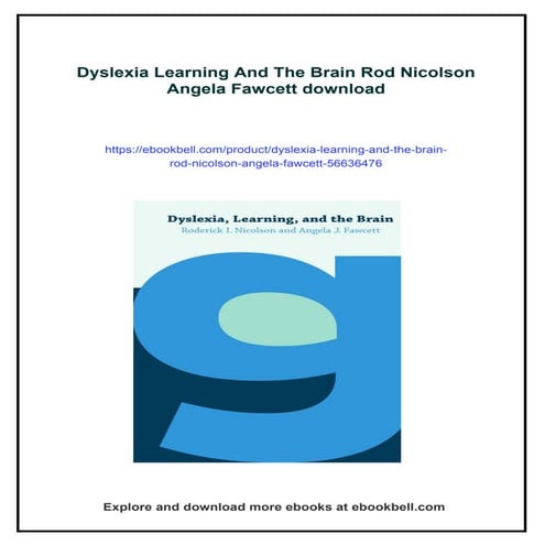 Dyslexia Learning And The Brain Rod Nicolson Angela Fawcett | PDF