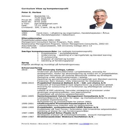 CV Peter G Harboe | PDF