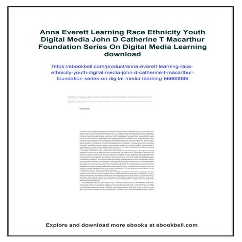Anna Everett Learning Race Ethnicity Youth Digital Media John D ...