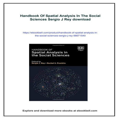 Handbook Of Spatial Analysis In The Social Sciences Sergio J Rey | PDF
