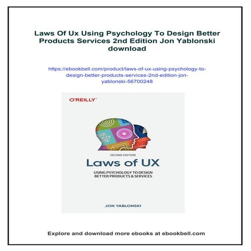 Laws Of Ux Using Psychology To Design Better Products Services 2nd ...
