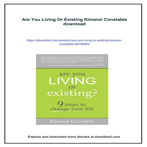 Are You Living Or Existing Kimanzi Constable | PDF